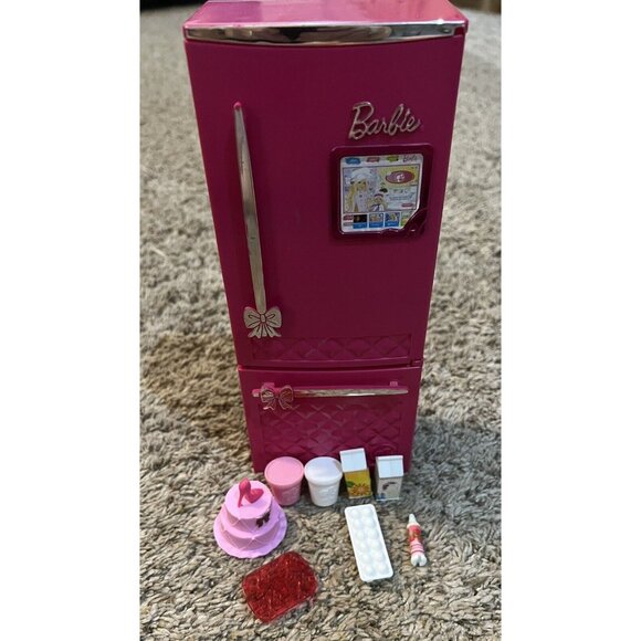 Mattel | Toys | 22 Barbie Pink Glam Refridgerator Playset Complete ...